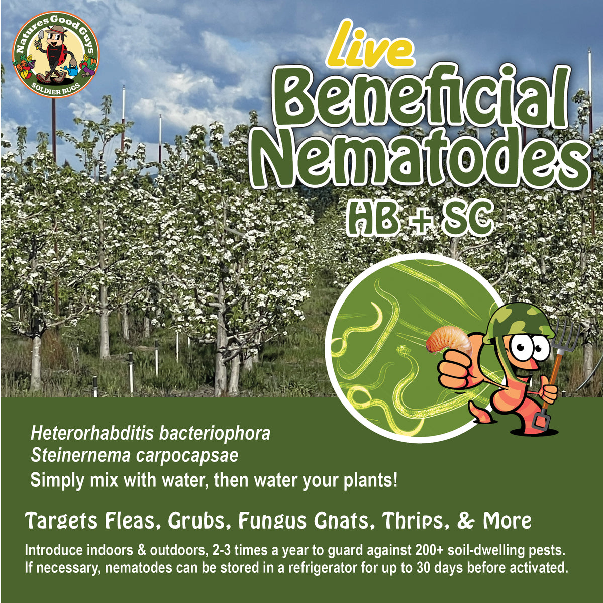 Beneficial Nematodes HB+SC Mix - Control Codling Moths, Cucumber Beetl ...